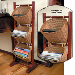 Wicker/Wood Magazine Rack - Betterimprovement.com
