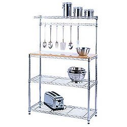Bakers Rack Kit - Heavy Duty Steel Wire - (Chrome) - Betterimprovement.com