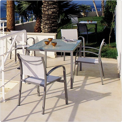 Uno Aluminum Sling Outdoor Dining Set 5-Piece - Betterimprovement.com