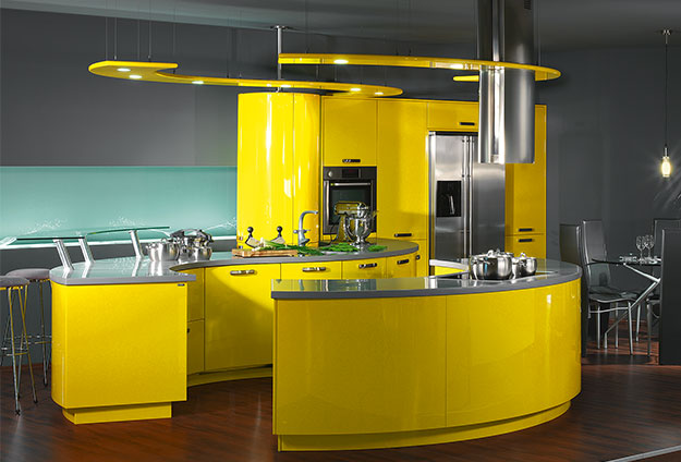 Lemon Yellow Kitchen Design - Betterimprovement.com